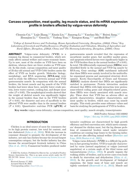Pdf Carcass Composition Meat Quality Leg Muscle Status And Its Mrna Expression Profile In