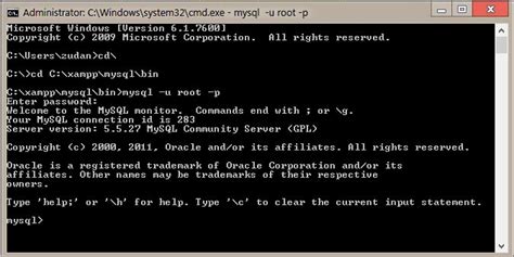 Akses Mysql Dalam Xampp Via Command Prompt Java Electronic