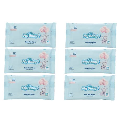 قیمت و خرید دستمال مرطوب کودک مای بیبی مدل نرمال 6 بسته 20 عددی