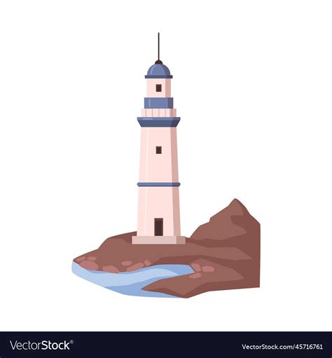 Beacon Or Lighthouse By Seaside Royalty Free Vector Image