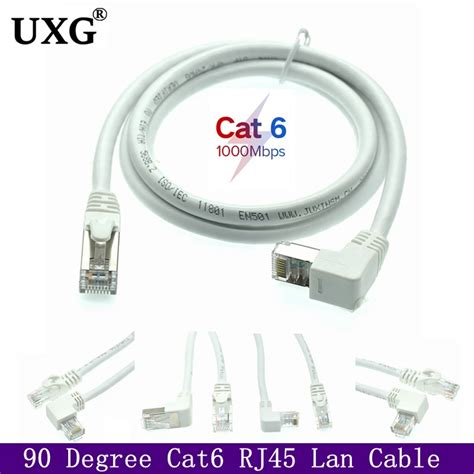 흰색 Cat6 이더넷 케이블 Rj45 직각 Utp 네트워크 케이블 패치 코드 90 도 Cat6a Lan 짧은 케이블 노트북 라우터 Tv 박스 Aliexpress