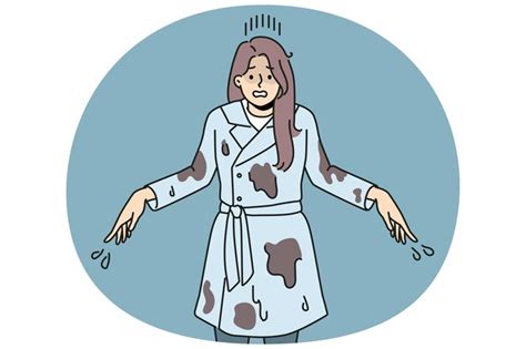 Stressvolle Frau Im Schlamm Nachdem Sie In Eine Pfütze Gefallen Ist