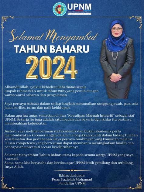 Pejabat Pendaftar UPNM Selamat Tahun Baharu