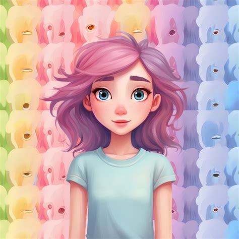 Premium Photo Pixar Style Girl Pastel Colors On Digital Paper No