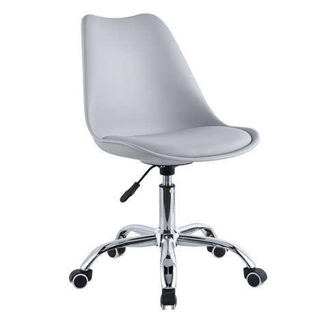 We Home Chaise de bureau grise à roulettes May Leroy Merlin