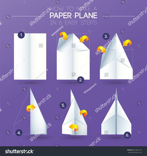 Instructions How Make Origami Paper Plane เวกเตอรสตอก ปลอดคา
