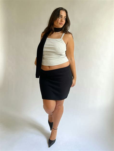 Knitted Mini Skirt Black Djerf Avenue