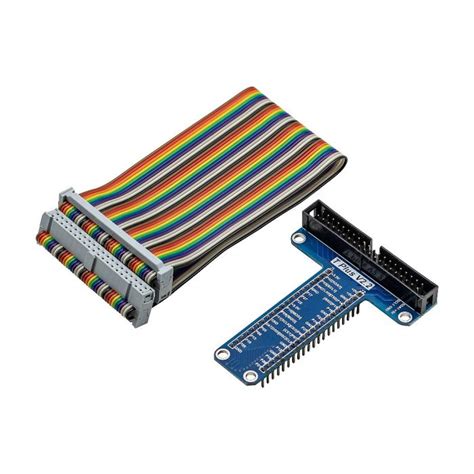Placa Gpio T Plus V22 Raspberry Pi Cabo 40 Pinos Azul