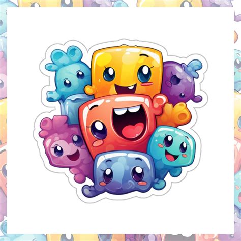 Padam Jellys And Friends Sticker Cute Colorful Kawaii Style Creatures