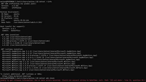 Dotnet Sdk Check Command Fails On All Systems · Issue 23998