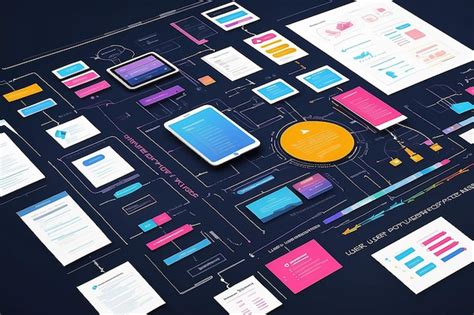 premium photo ux ui flowchart application development prototype