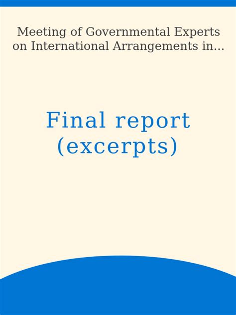 Final Report Excerpts