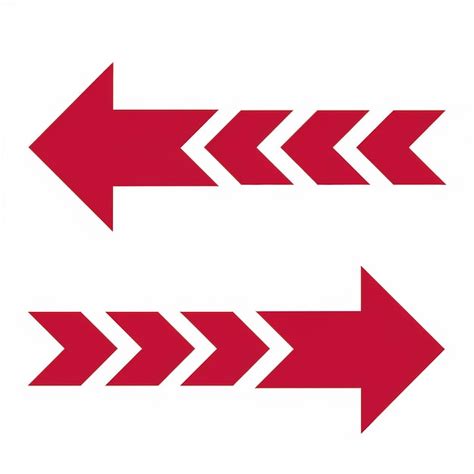 두 개의 동일한 빨간 화살표 프리미엄 Ai 생성 벡터