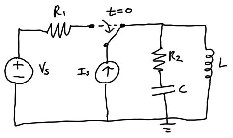 Circuit Analysis Initial Condition Across Capacitor Rlc