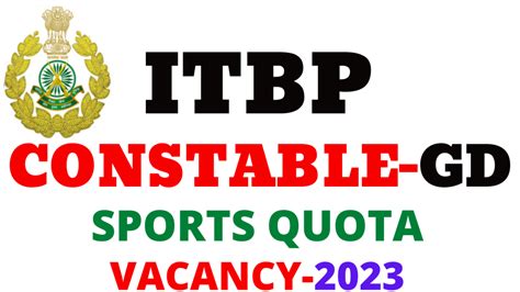 Itbp Constable Gd Sports Quota Vacancy 2023 Full Detail Download