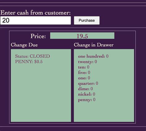 Build A Cash Register Project The Tests Fail JavaScript The