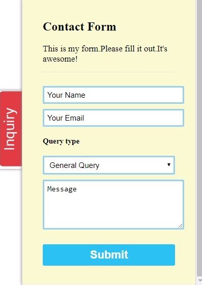 How To Make A Sliding Contact Form Using Javascript A5theory