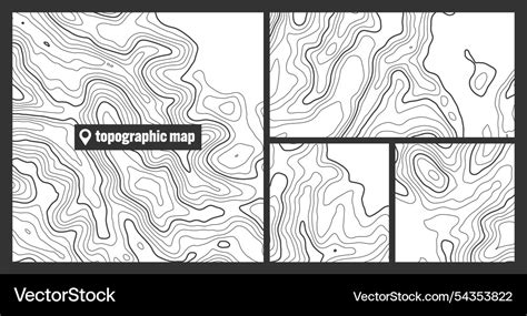 Colorful Topographic Map Sets With Contour Lines Vector Image