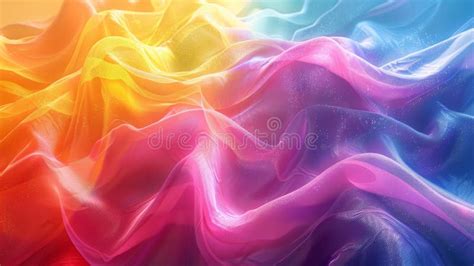 Swirling Iridescent Gradient Fabric Creating A Mesmerizing Abstract Background With Soft Waves