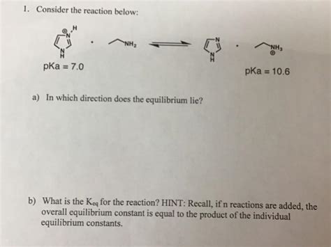 Solved 1 Consider The Reaction Below A In Which Direction
