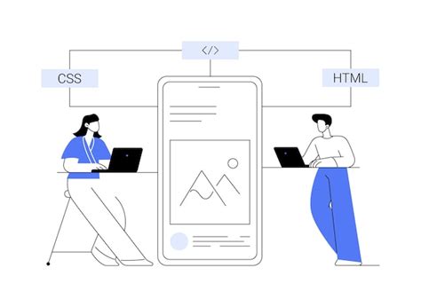 Premium Vector Hybrid Mobile App Abstract Concept Vector Illustration