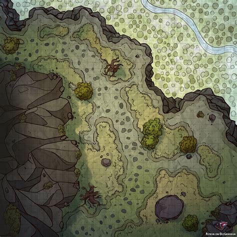 Mountain Pass Battle Map 38x38 R Battlemaps