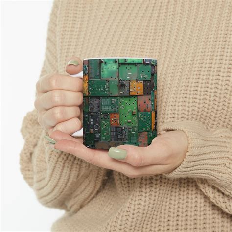 computer powered mug circuit board mug nerd mug science mug tech