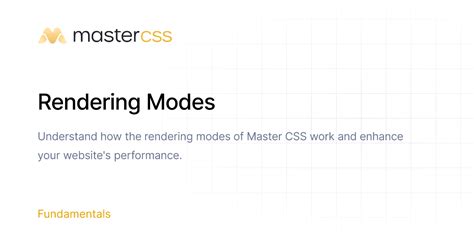 Rendering Modes Master Css