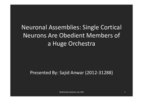 Pdf Neuronal Assemblies Single Cortical Neurons Are Obedient Members