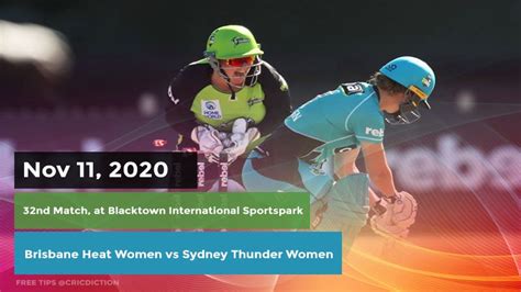 Brisbane Heat Women Vs Sydney Thunder Women Today Match Prediction