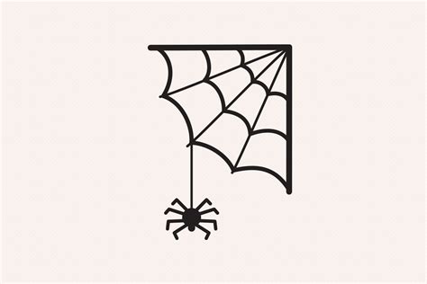 Spider Hanging Web Outline Iconic Vector Graphic By Sargatal · Creative Fabrica