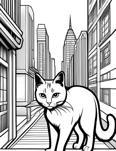 Раскраска Кот 54 распечатать - happybrushes