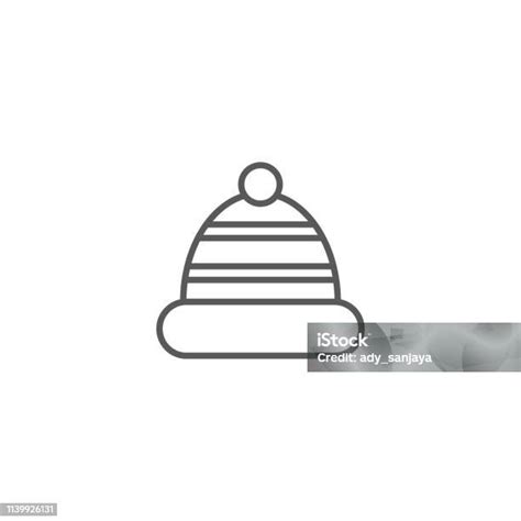 겨울 모자 벡터 아이콘입니다 흰색 배경에 고립 된 엠 블 럼 그래픽 및 웹 디자인에 대 한 현대 간단한 아이콘 스타일 1월에 대한 스톡 벡터 아트 및 기타 이미지 Istock