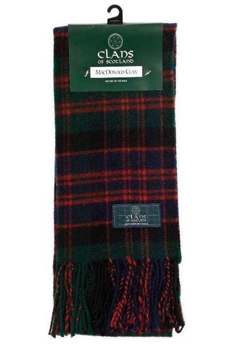 Scottish 100 Authentic Wool Macdonald Modern Tartan Clan Scarf