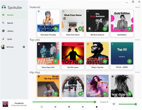 A Lightweight Free Spotify Desktop Client Built Using Flutter