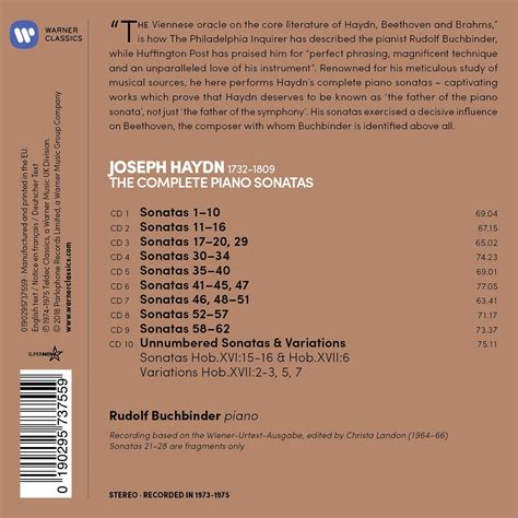 Rudolf Buchbinder Haydn The Complete Piano Sonatas CD Opus3a