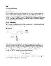 Circular Motion Practical Pdf Title Circular Motion Practical Introduction This Experiment