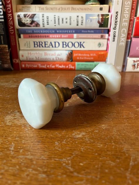 Vintage Milk Glass Door Knobs Etsy
