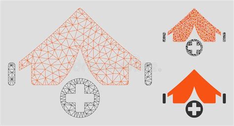 Field Hospital Vector Mesh Wire Frame Model And Triangle Mosaic Icon Stock Vector Illustration