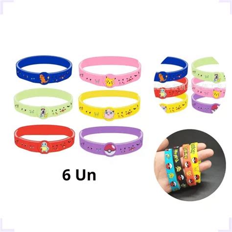 Kit 6 Pulseiras Pokémon Desenho Pikachu Pulseira Silicone MercadoLivre
