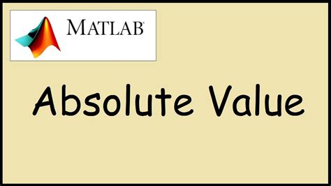 how to find the absolute value in matlab youtube