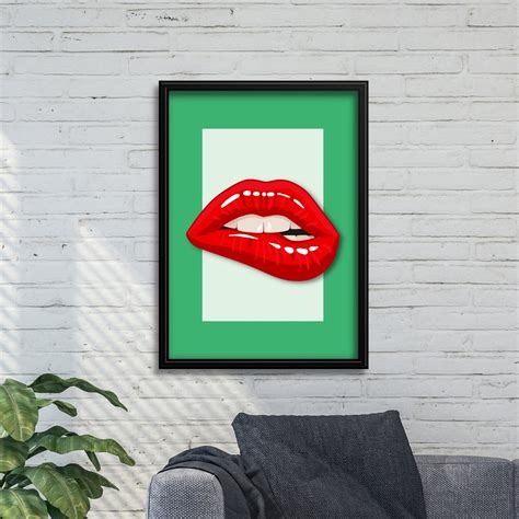 Printable Red Lips Wall Art Retro Pop Art Large Digital Print Etsy