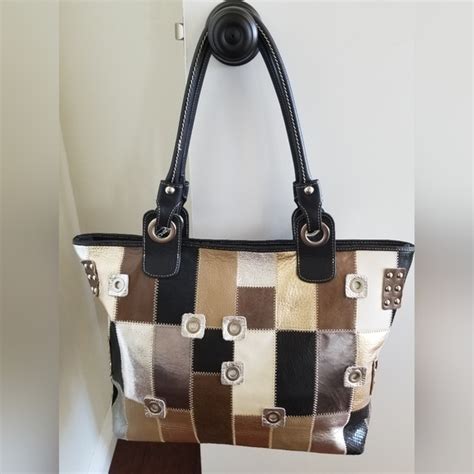 Aqua Madonna Bags Aqua Madonna Large Leather Patchwork Tote Poshmark