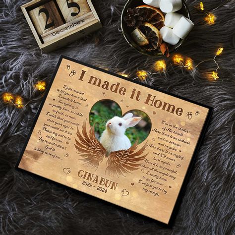 Bunny Sympathy Bereavement Poem Canvas Rabbit Memorial Poem Canvas
