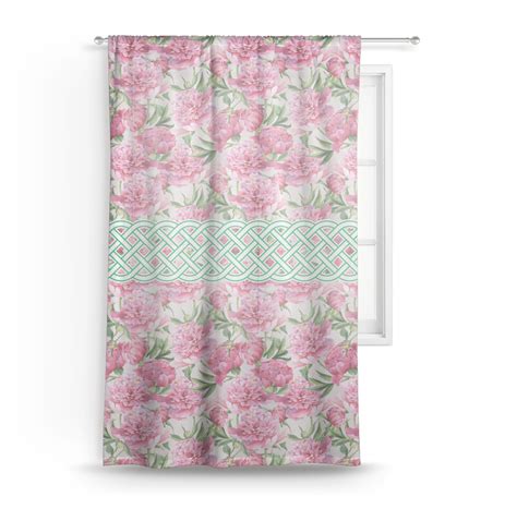 Watercolor Peonies Sheer Curtains Personalized Youcustomizeit