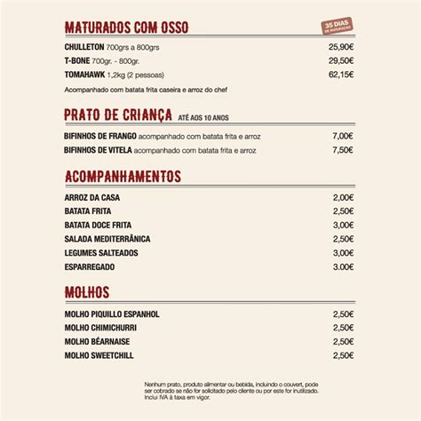 Carta Del Restaurante Sexy Meat Lisboa Lisboa