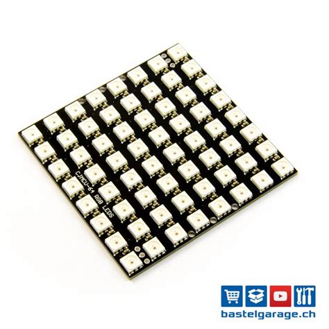 Neopixel Neomatrix 8x8 64 Ws2812 Rgb Led Bastelgarage Elektronik