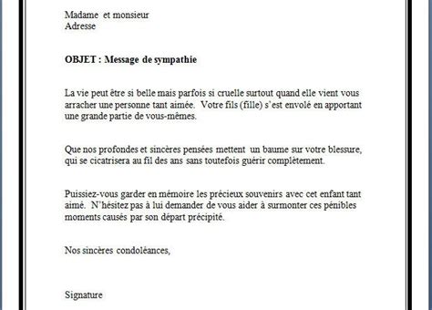 Condoléances Exemples Simple Young Planneur