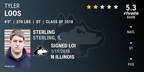 Tyler Loos 2010 Offensive Tackle N Illinois