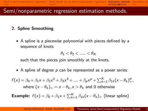 Parametric Versus Semi Nonparametric Parametric Regression Models Pdf